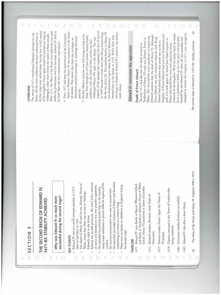 Edward's Second Reign Textbook Scan | PDF