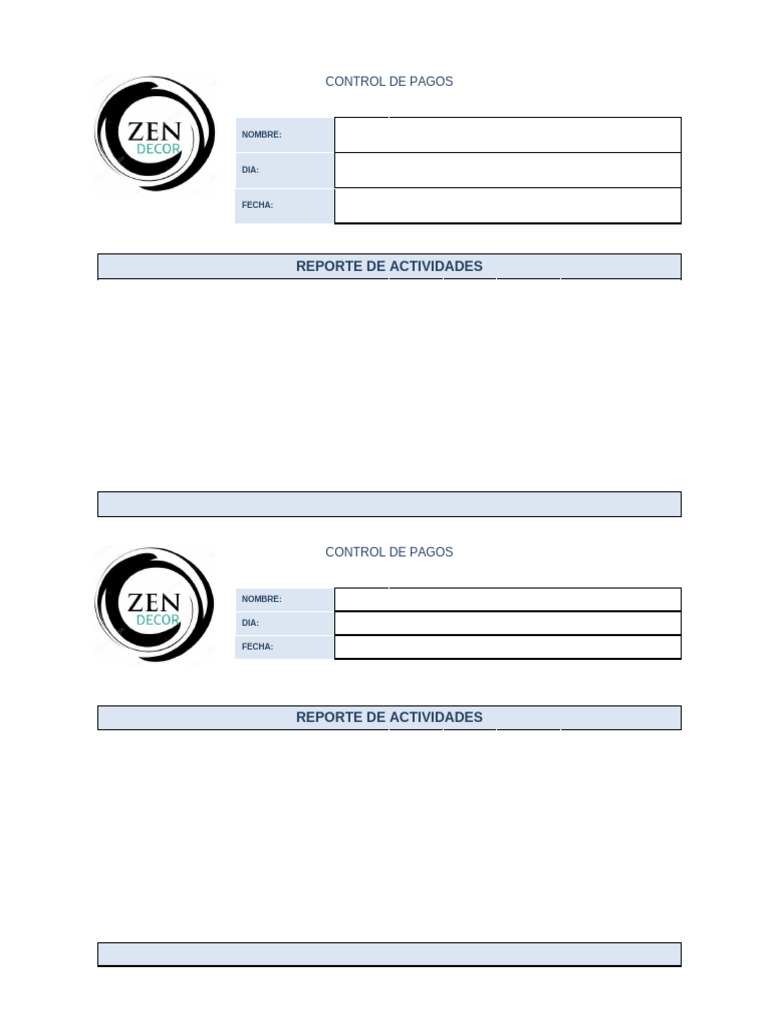 Control de Pagos Zen Decor | PDF