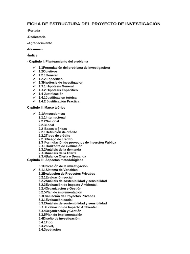 Estructura de Proyecto de Investigación | PDF