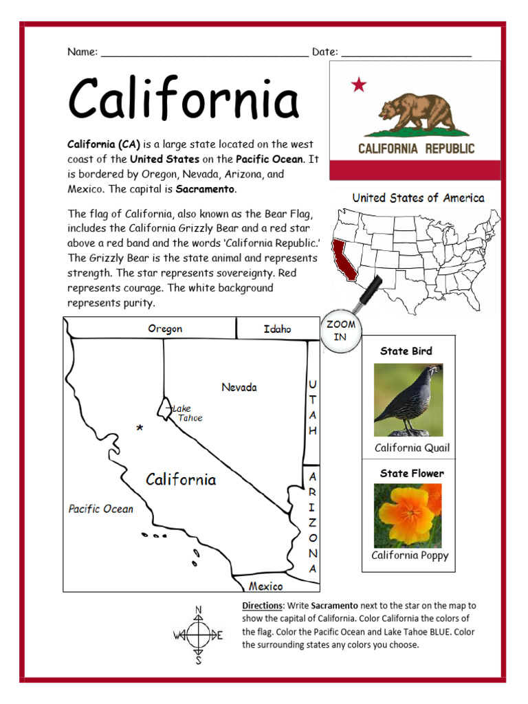 California State Symbols and Geography | PDF | California