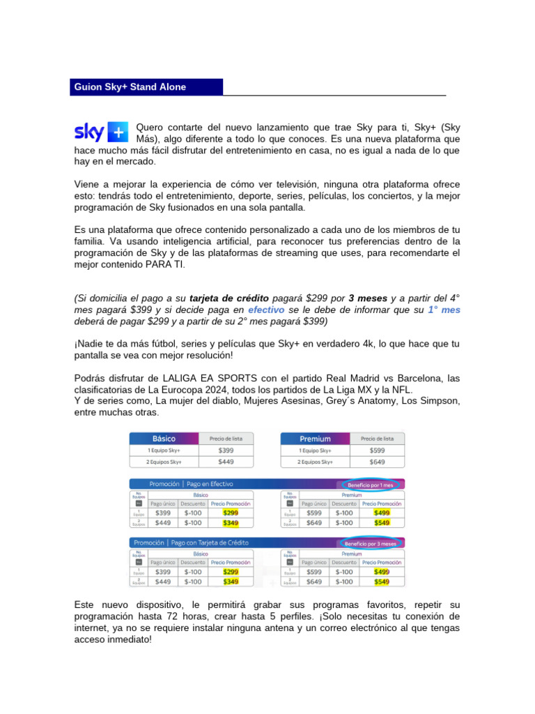 Sky+: Tu nuevo entretenimiento 4K personalizable | PDF