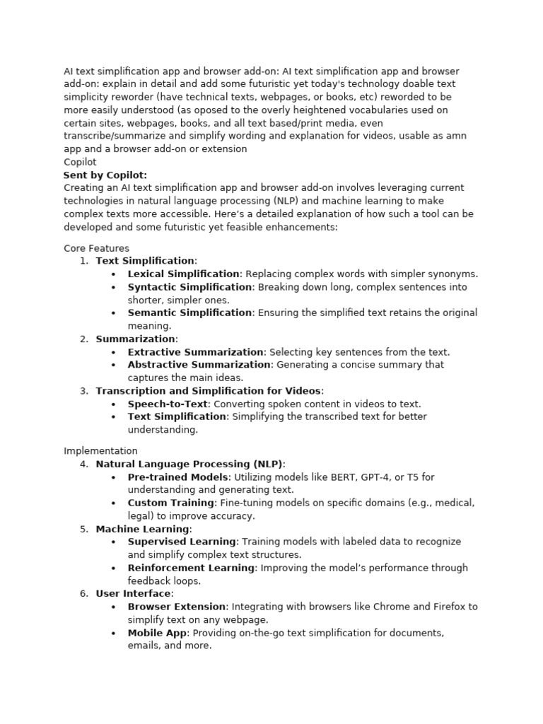AI Text Simplification App and Browser Add-On AI Text Simpli | PDF | Artificial Intelligence ...