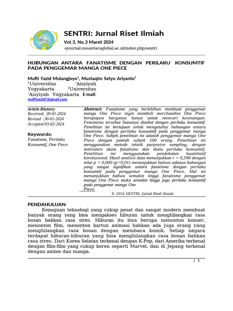 SENTRI: Jurnal Riset Ilmiah: Vol.3, No.3 Maret 2024 | PDF