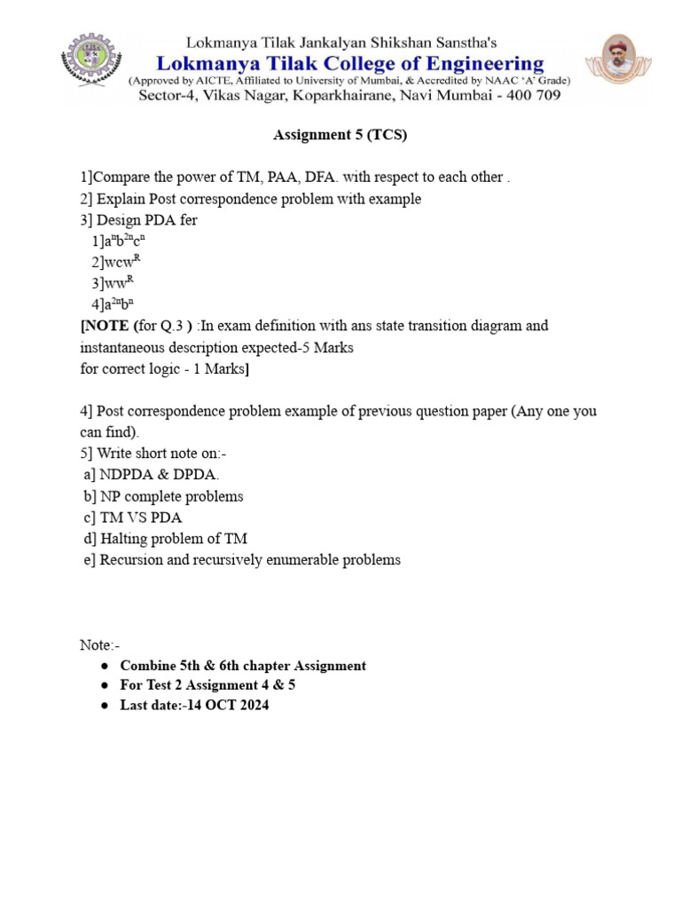 Assignment TCS-5 | PDF