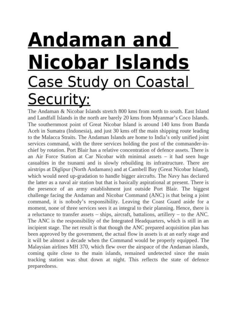 Andaman and Nicobar Islands Case Study | PDF