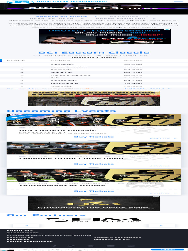 Official DCI Eastern Classic Final Scores | PDF | Marching Bands | Music