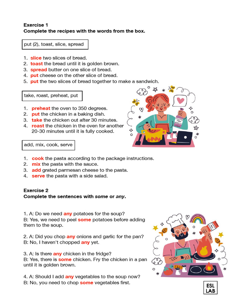 Dinner With Friends Worksheet T | PDF | Breads | Foods