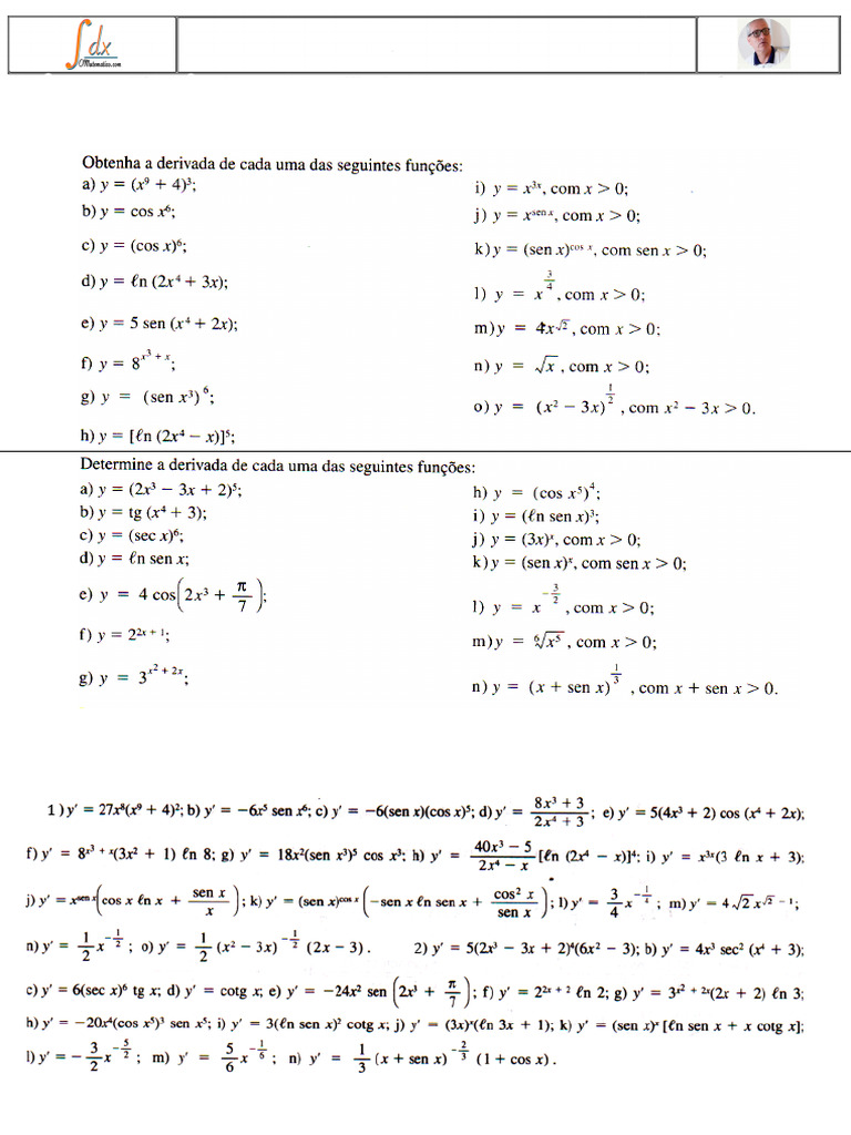 Exercicio Derivadas 3 | PDF