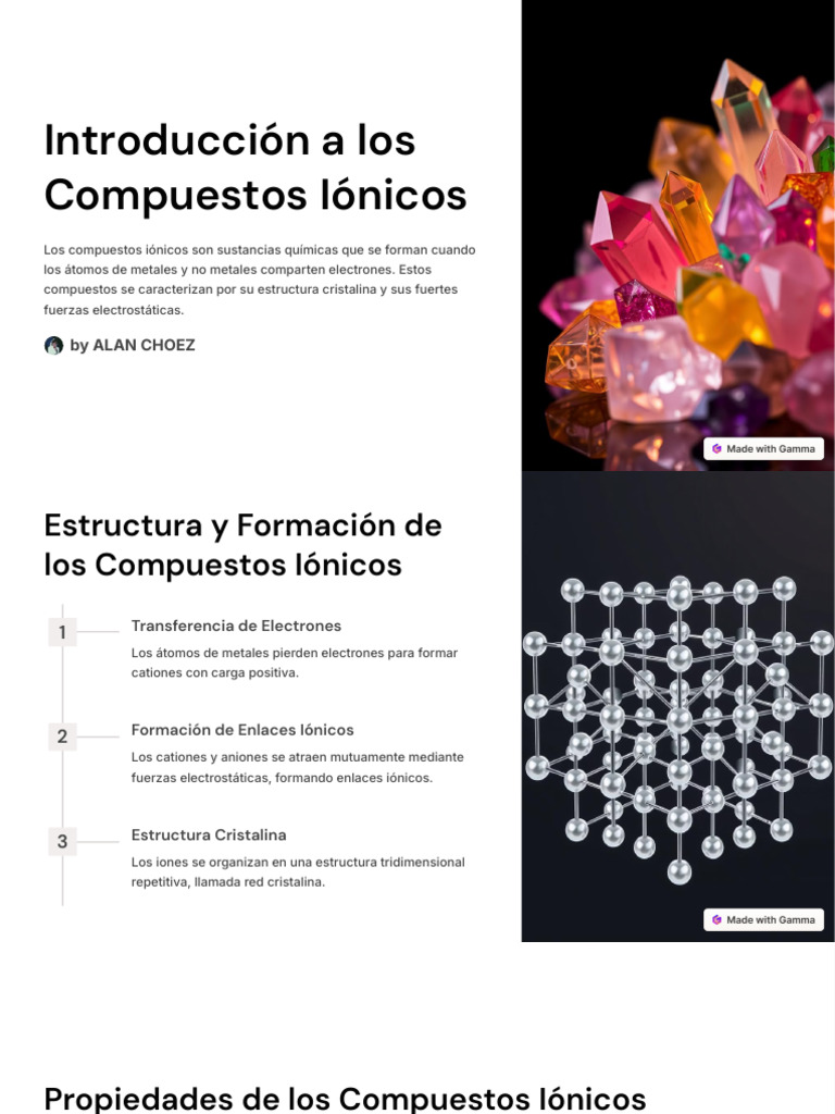 Introduccion A Los Compuestos Ionicos | PDF