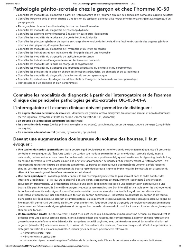 Pathologies génito-scrotales chez l'homme | PDF | Testicule | Pénis
