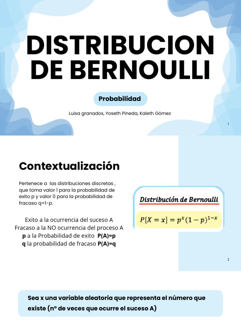 Distribucion Bernoulli | PDF | Probabilidad | Distribución de probabilidad