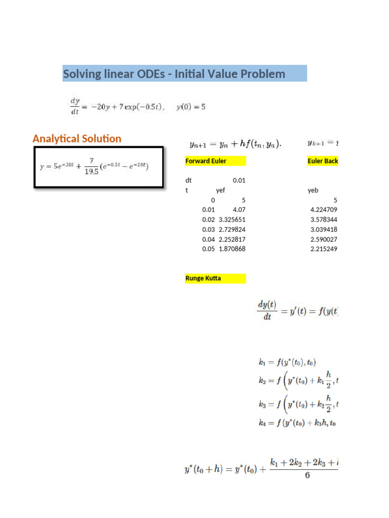 Runge Kutta Euler | PDF