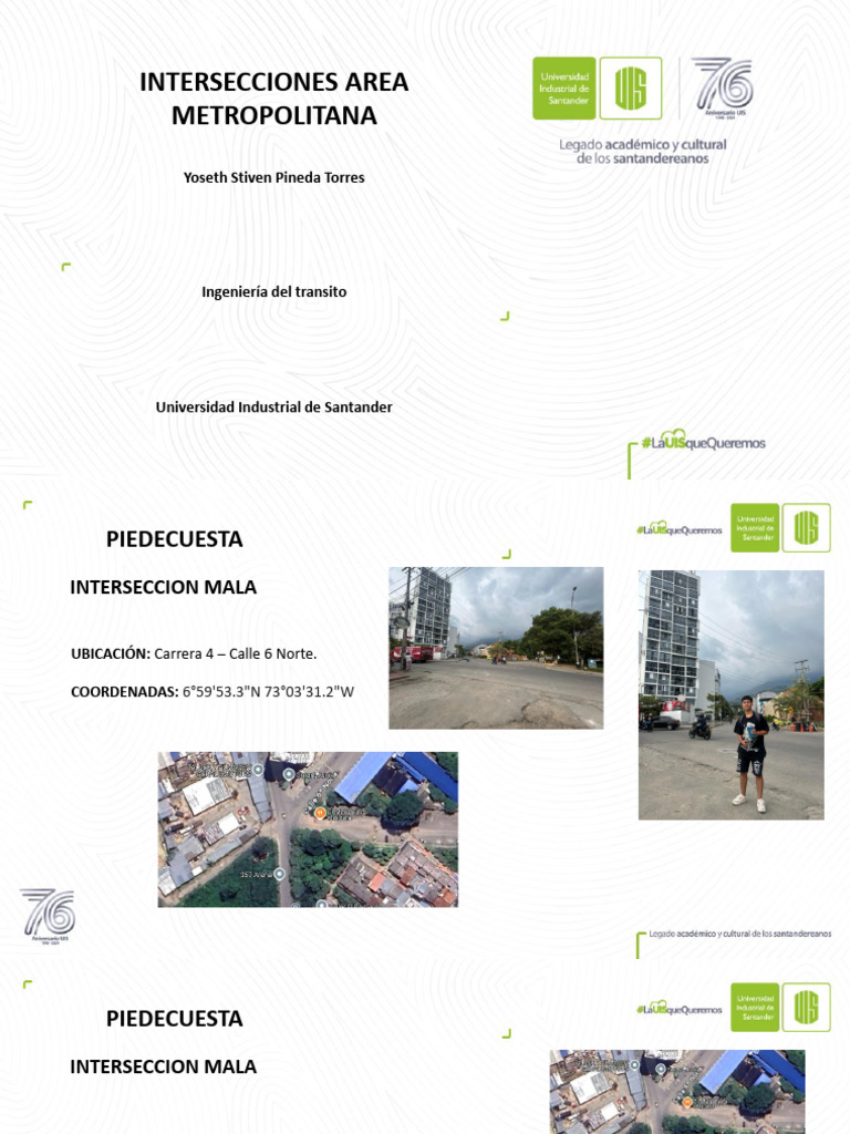 Intersecciones - Yoseth Pineda | PDF | Intersección (carretera) | Tráfico