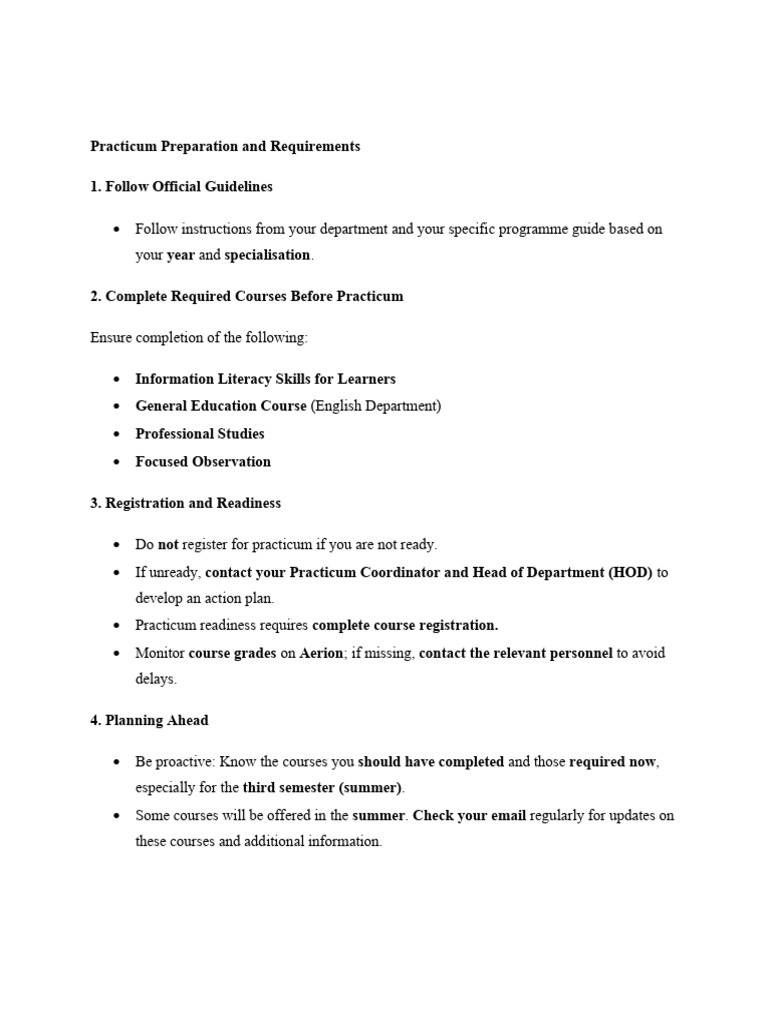 Year 3 Practicum Preparation and Requirements | PDF | Human ...