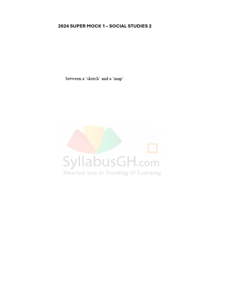 2024 Super Mock 1 Social Studies 2 | PDF