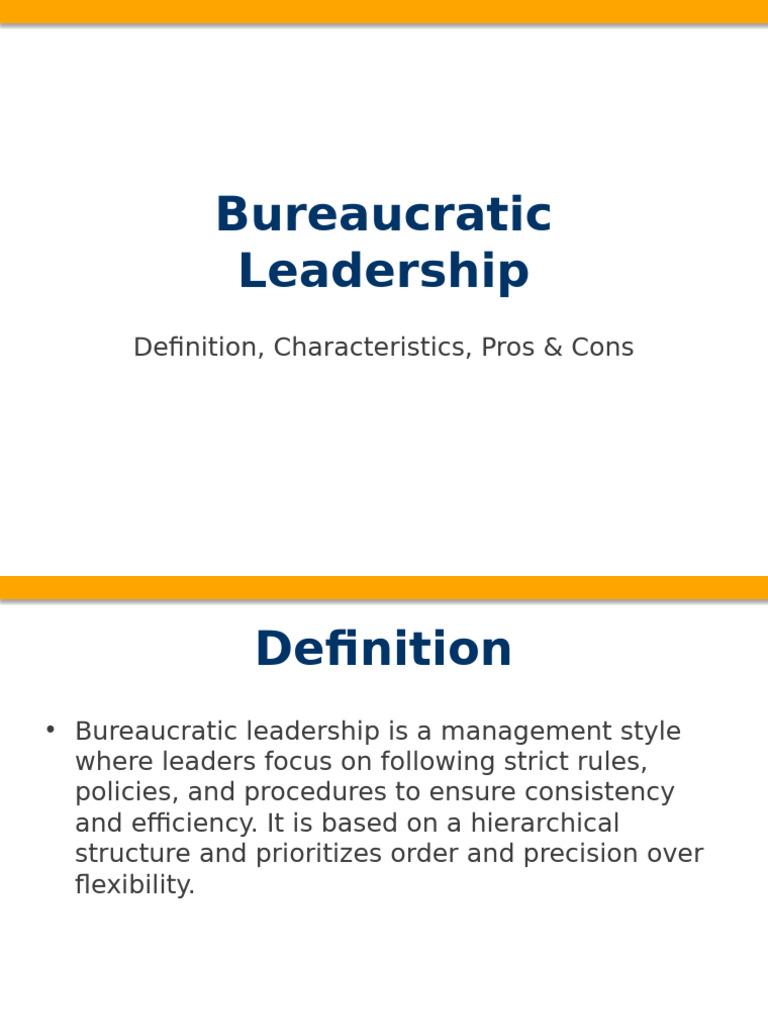 Bureaucratic Leadership | PDF