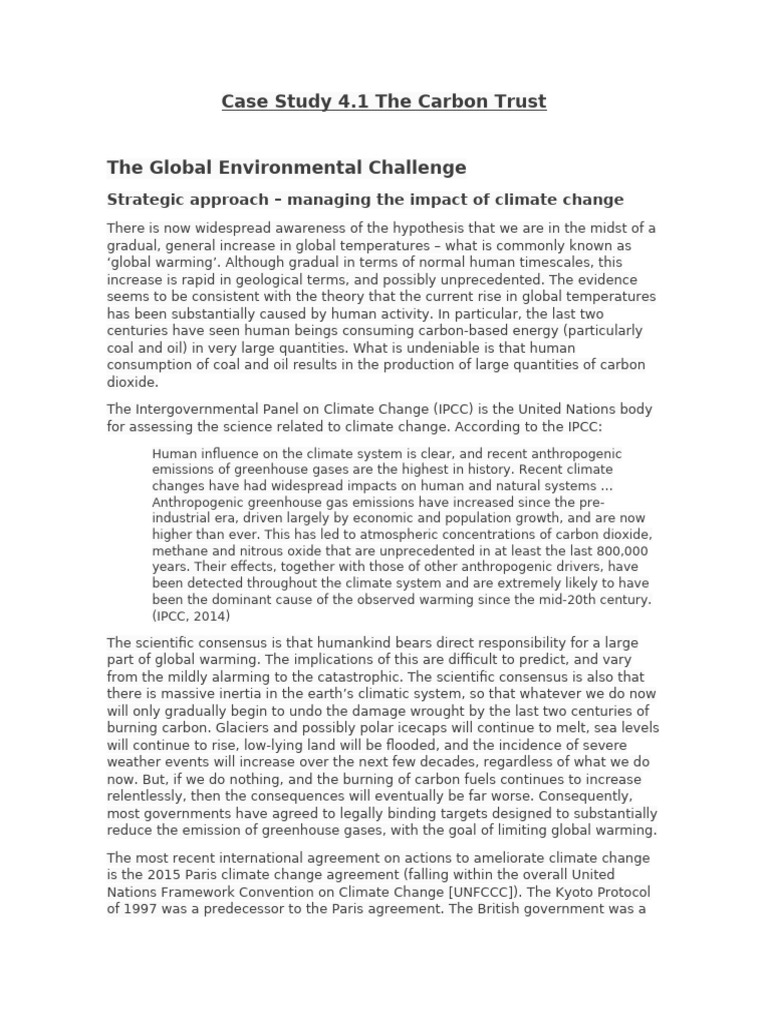 The Global Environmental Challenge | PDF | Climate Change | Greenhouse Gas