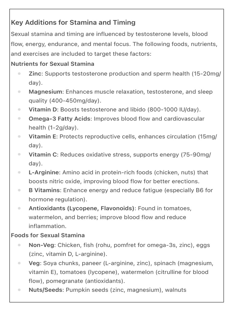 Key Additions For Stamina and Timing | PDF | Endurance | Strength Training
