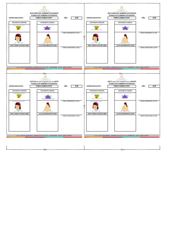 Papeleta de 2 Movimientos 4 Votos Por Hoja1 | PDF
