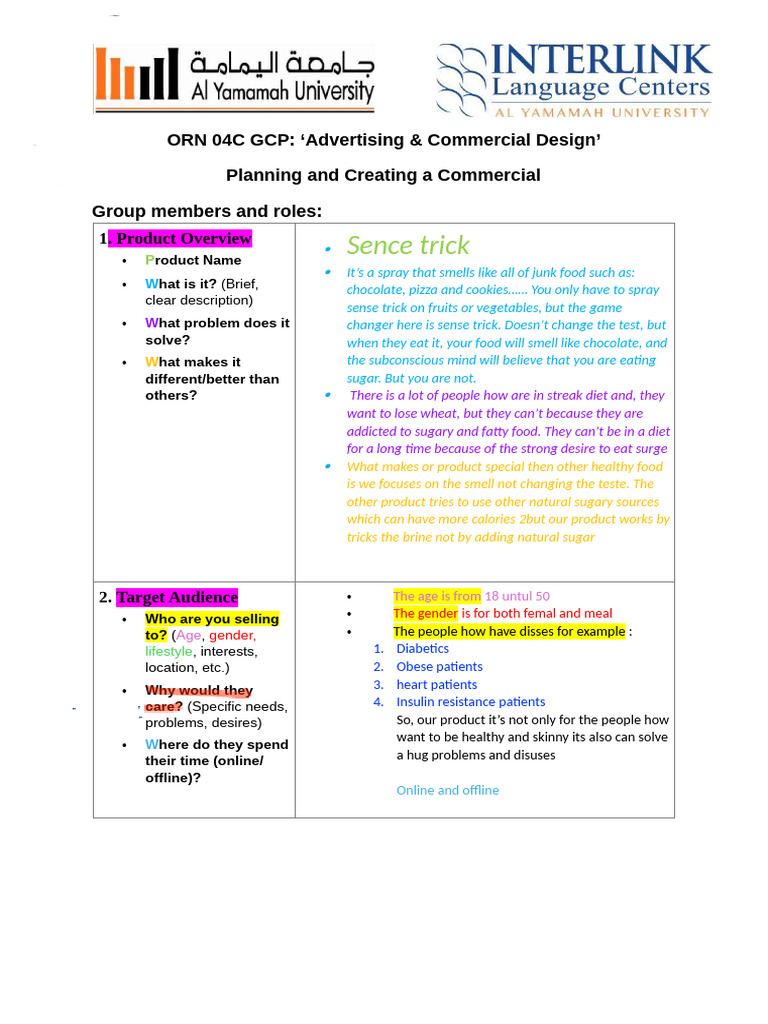 ORN 04C GCP - Planning Creating a Commercial Outline-5 2 | PDF | Dieting | Brand