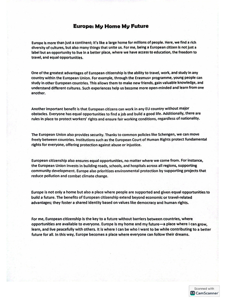 Europe My Home My Future | PDF