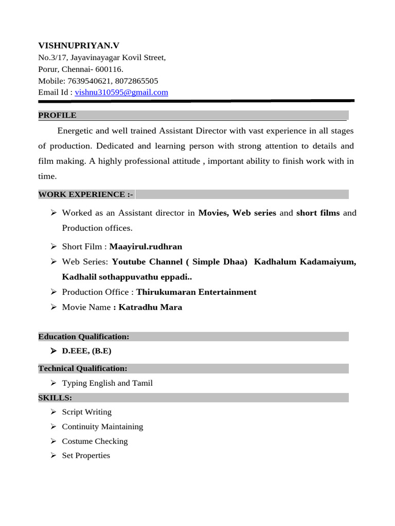 Vishnu Resume | PDF