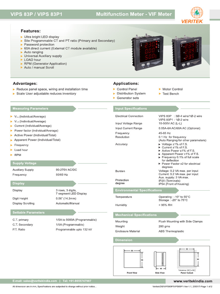 Vips 83p1 Vips 83p Datasheet | PDF