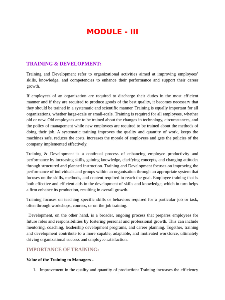 Training and Development of Employees | PDF | Employment | Mentorship