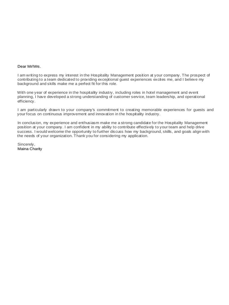 Charity Cover Letter | PDF