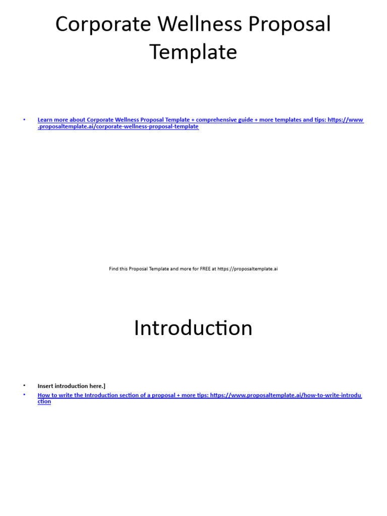 Yoga Corporate Wellness Proposal Template Free | PDF | Program ...