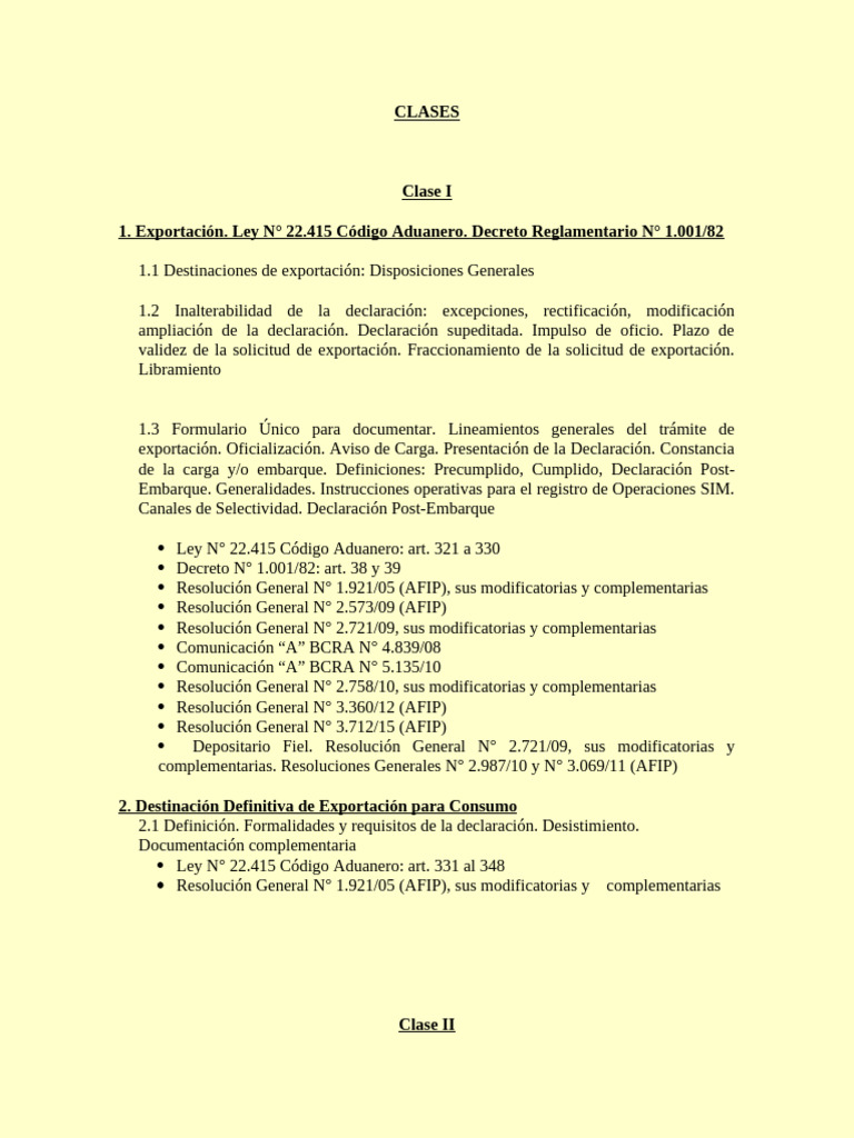 Exportacion IV (Cronograma de Clases (2) ) | PDF | Argentina | Economias