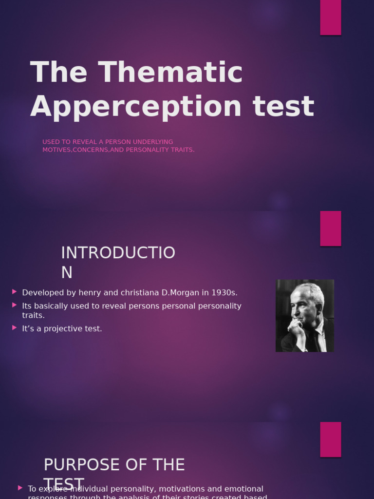 The Thematic Apperception Test | PDF