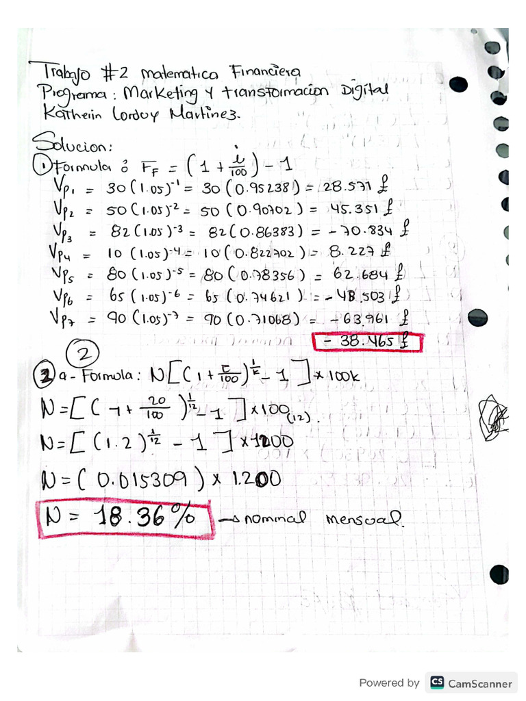 Trabajo # 2 Matematicas F. Katherin Lorduy | PDF