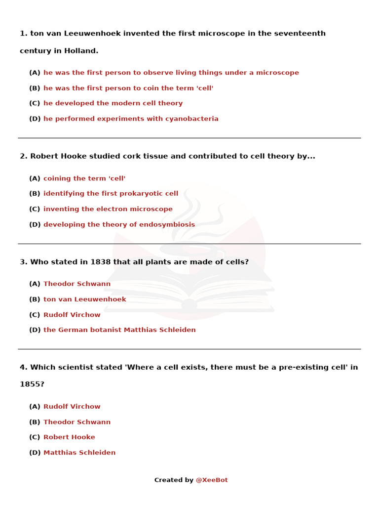 Barron - S - Biology (3) - MCQ1 | PDF | Cell (Biology) | Chloroplast