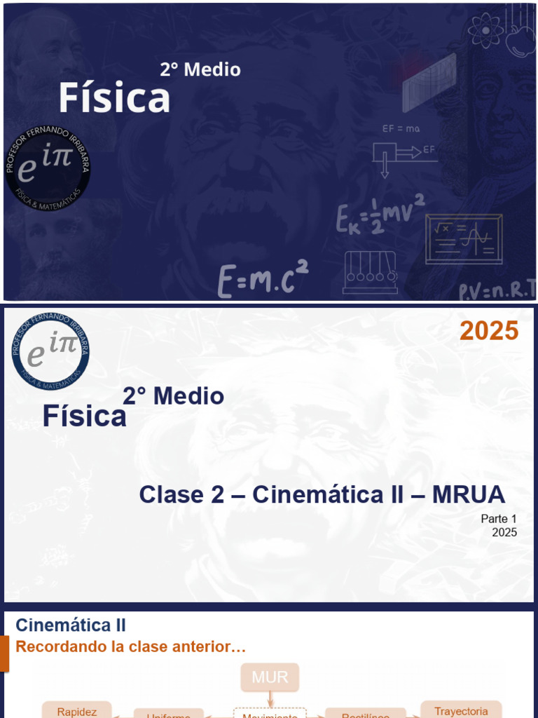 Clase 2 - Cinemática II - MRUA-R | PDF | Cinemática | Velocidad