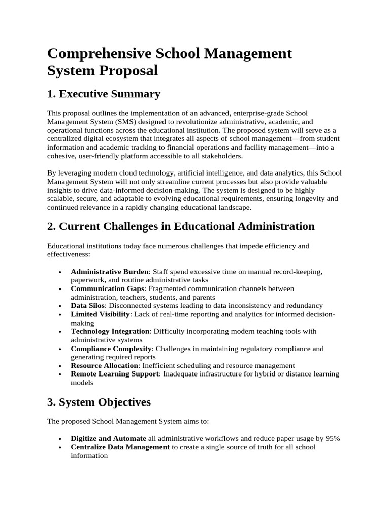 Comprehensive School Management System Proposal | PDF | Cloud Computing | Software Development ...