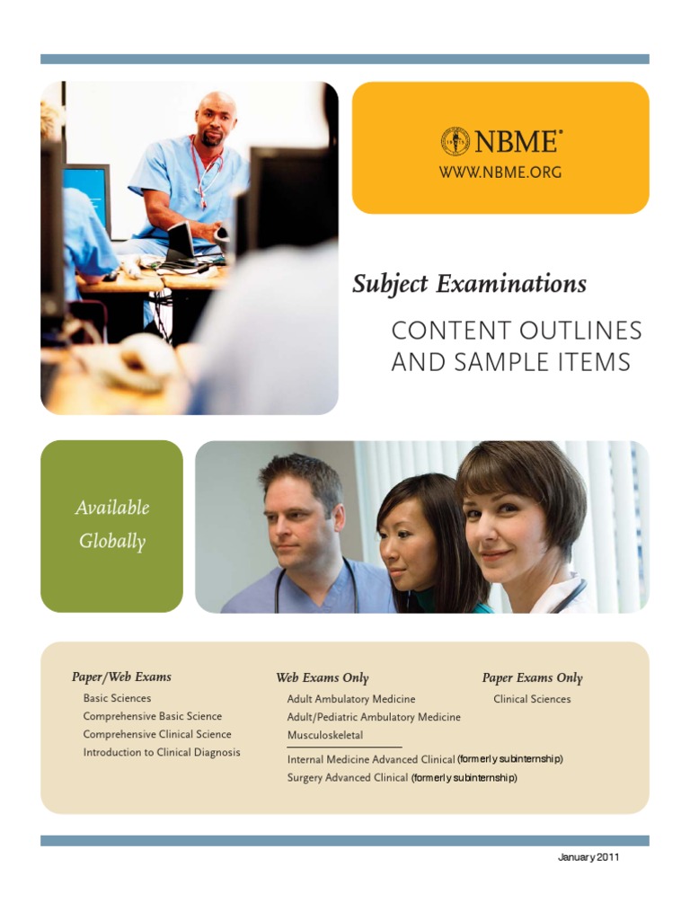 NBME Subject Exam Content Outlines and Sample Items | PDF | Heart Valve ...