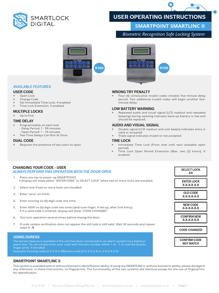 SMARTLINC II SMARTPOINT USER Instructions INSTSMARTS | PDF ...