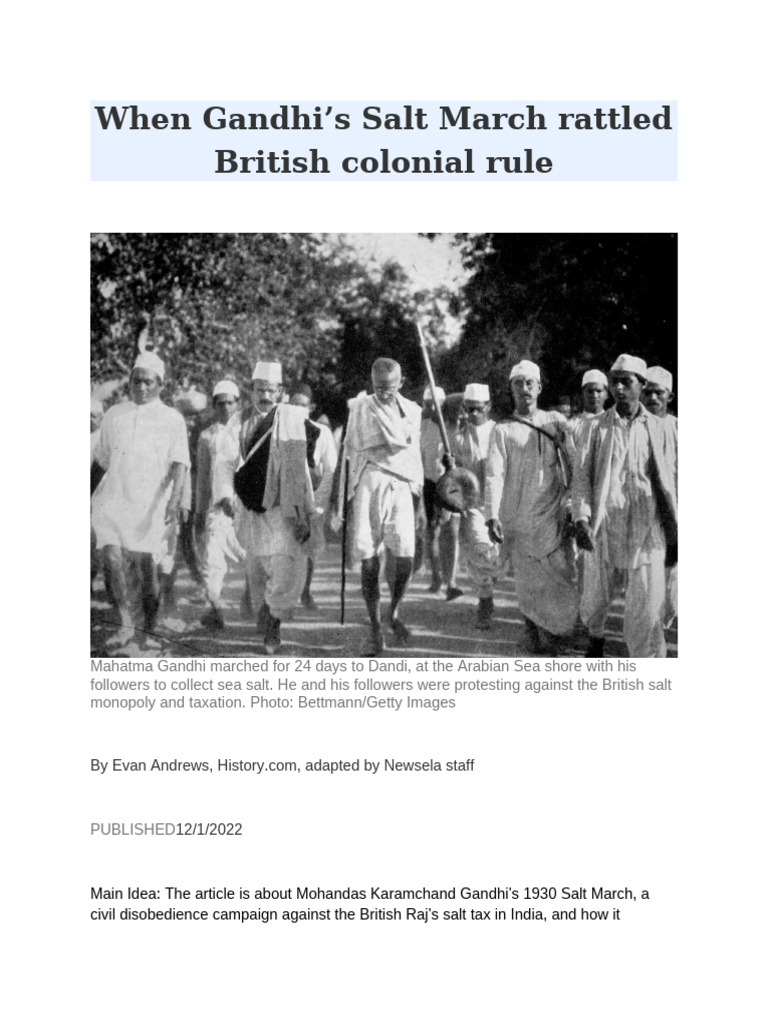 Copy of When Gandhi’s Salt March rattled British colonial rule | PDF ...