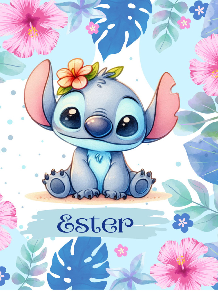 Capa Ilustrada Do Stitch Com o Nome Ester | PDF