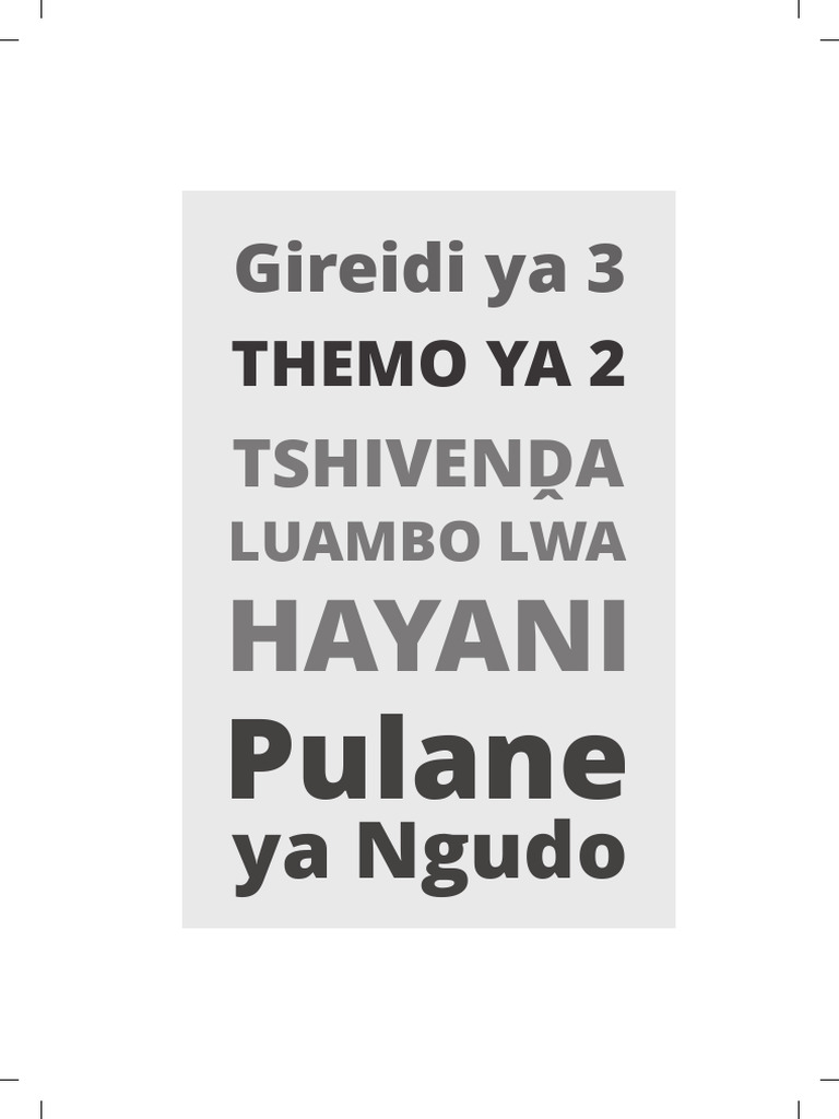 Tshivenda Grade 3 Term 3 Lesson Plan | PDF