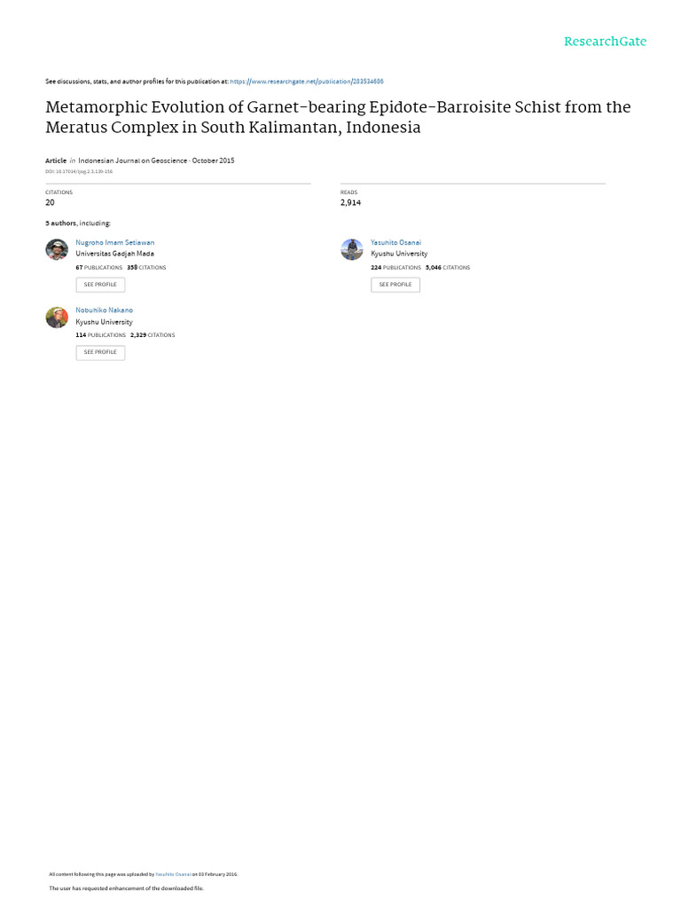 Metamorphic Evolution of Garnet-bearing Epidote-Ba | PDF | Rock ...
