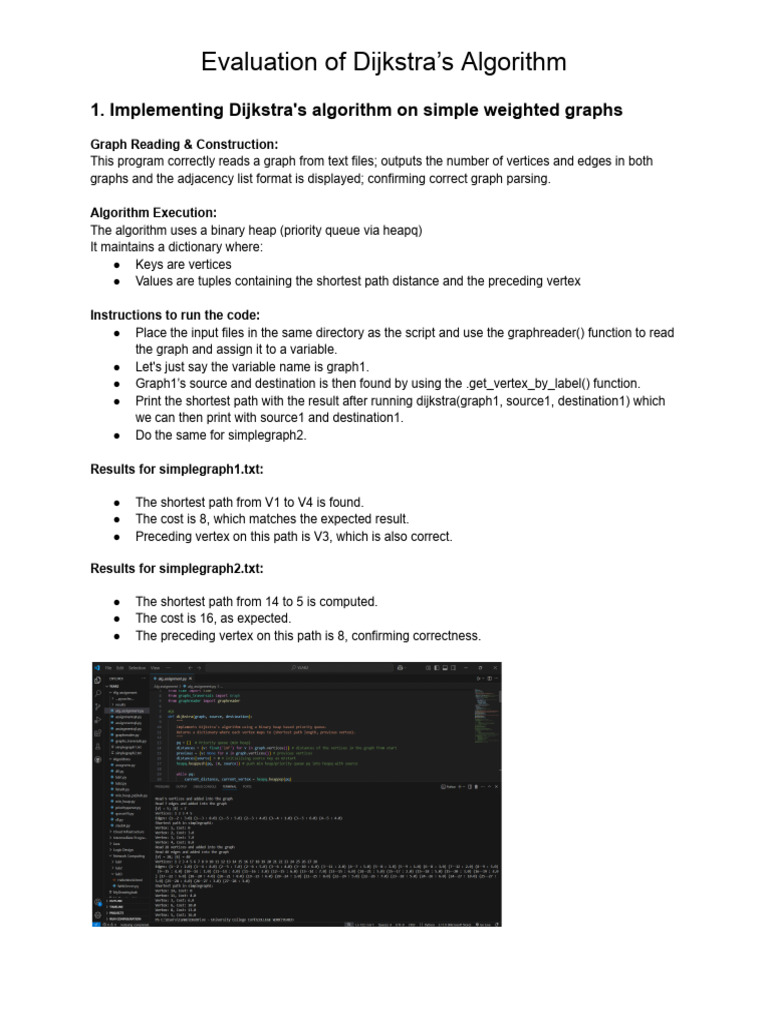 Evaluation of Dijkstra's Algorithm | PDF | Algorithms And Data Structures | Algorithms