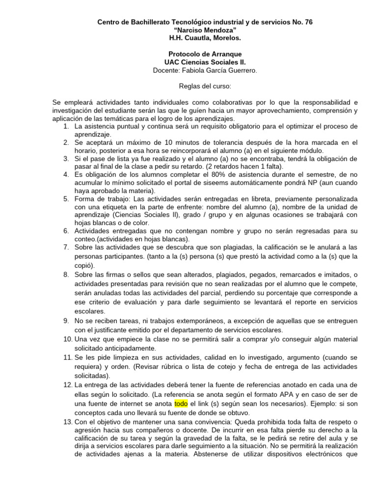 Protocolo 2025 - Ciencias Sociales Il | PDF