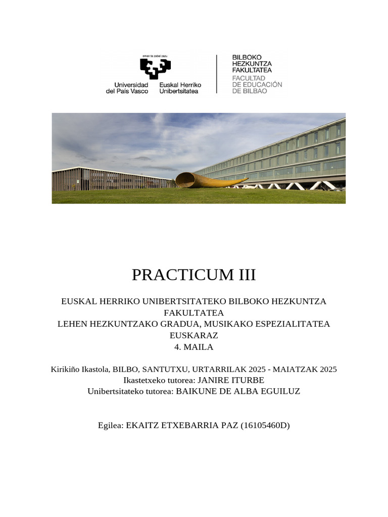 Practicum III - Ekaitz Etxebarria | PDF