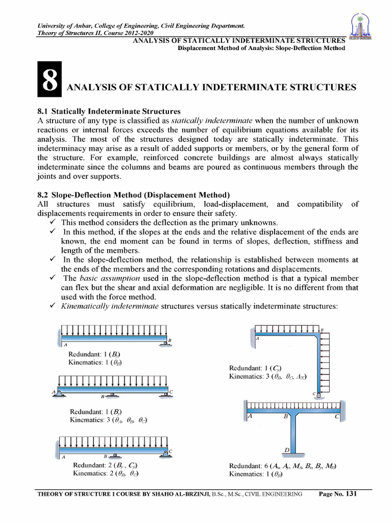 Theory of Structure II - 01 | PDF