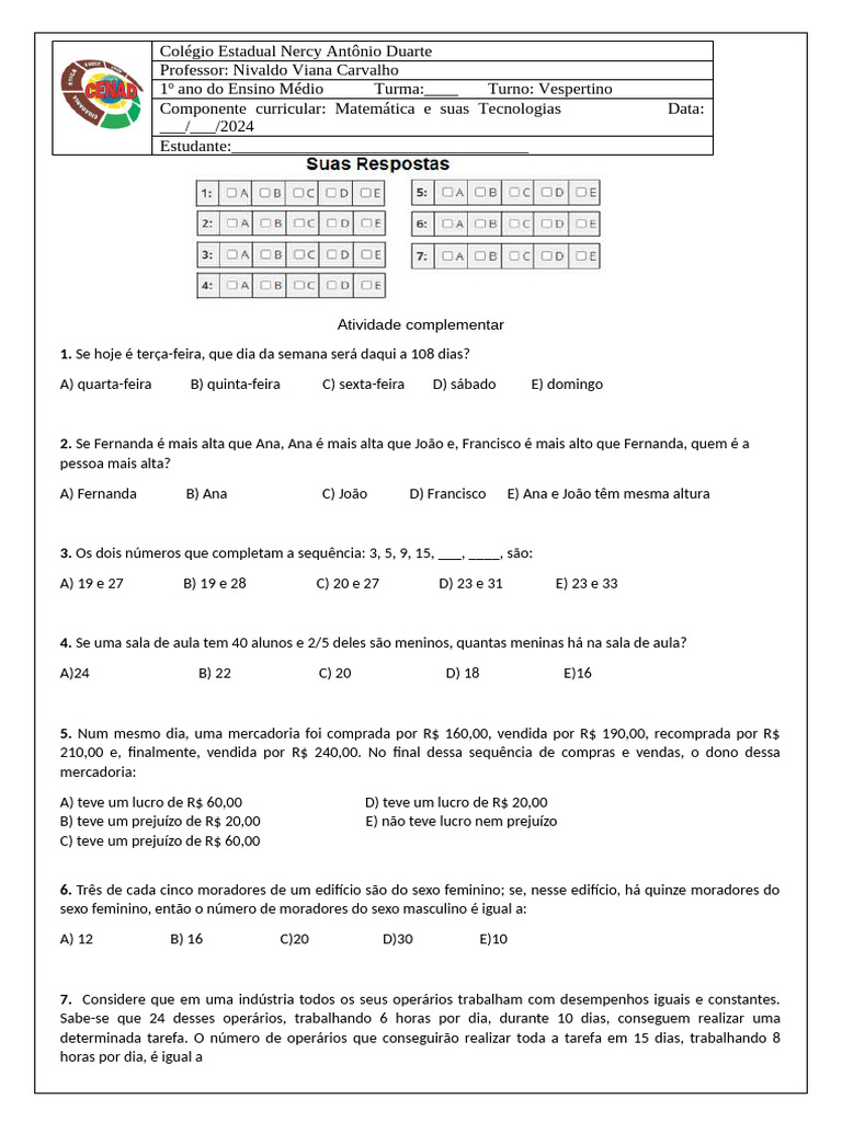 atividade complementar | PDF