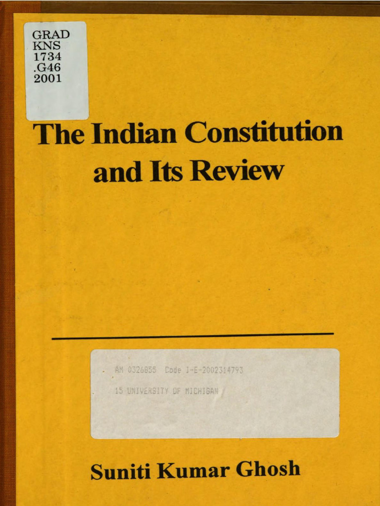 Suniti Kumar Ghosh - The Indian Constitution and Its Review-Research Unit for Political Economy ...