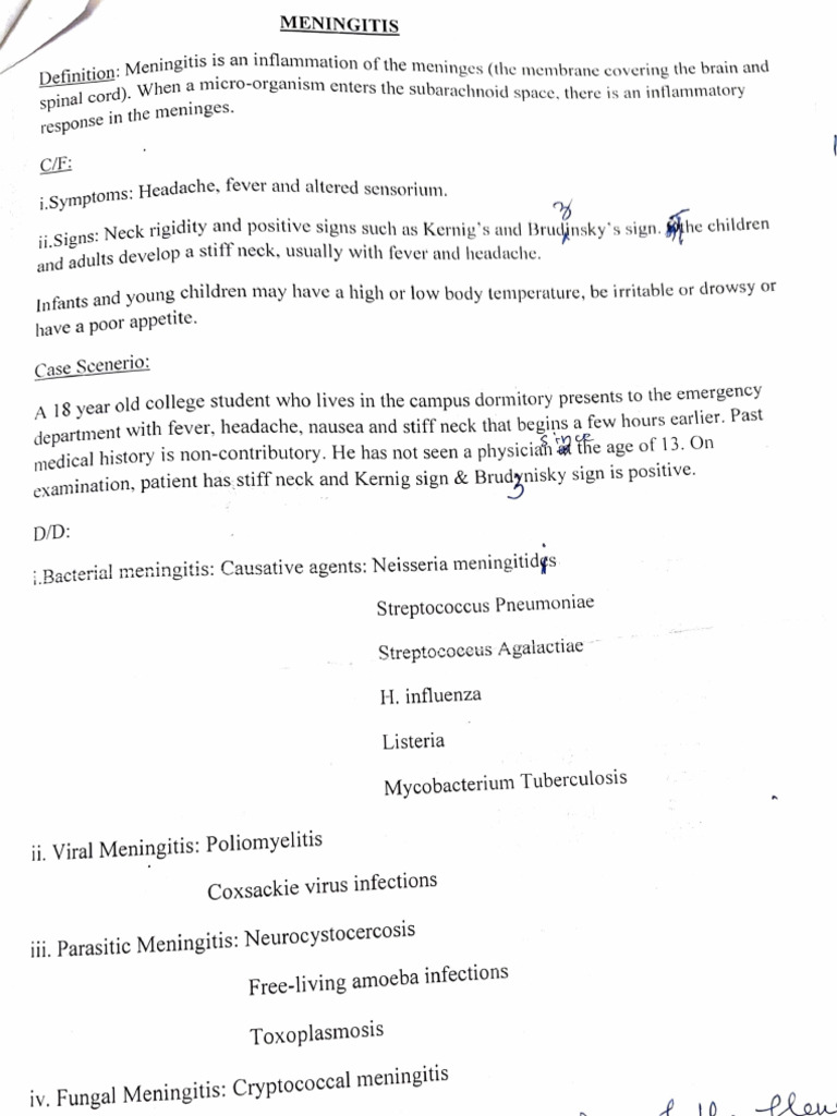 MBBS Practical Meningitis and Mantoux | PDF | Meningitis | Diseases And Disorders