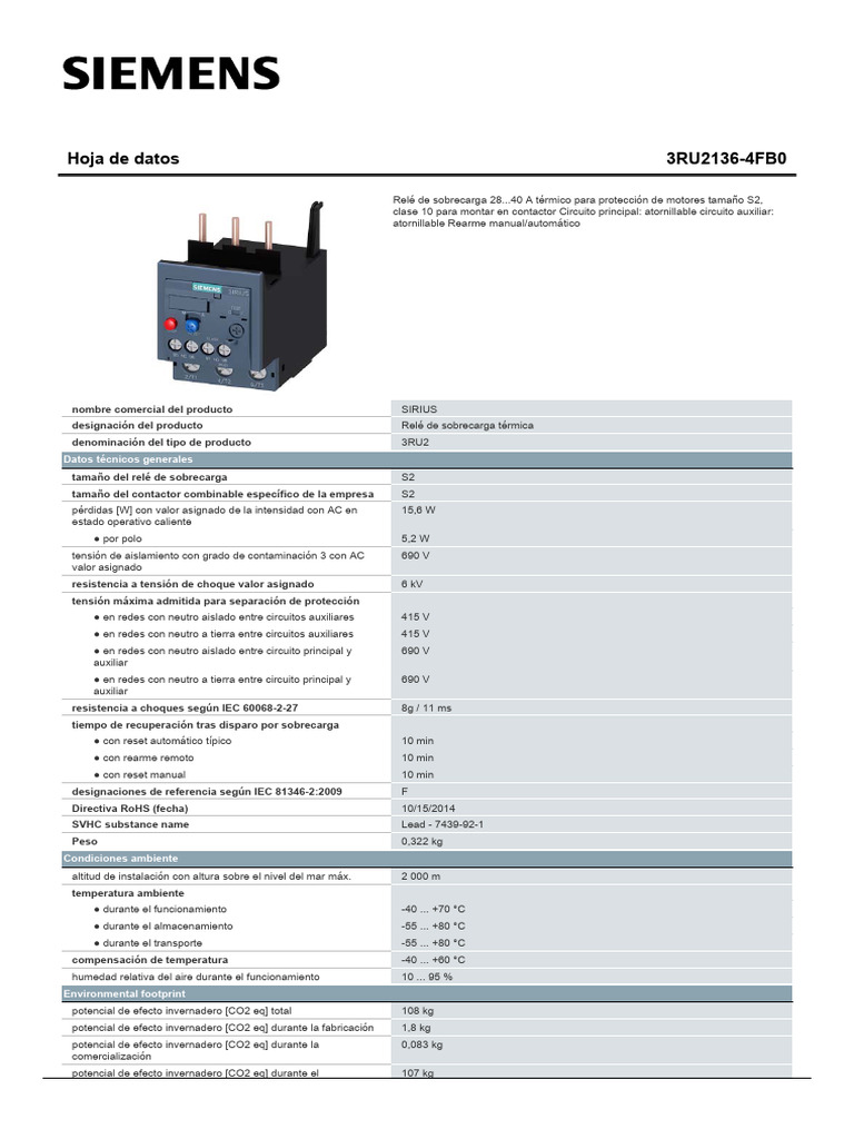 3RU21364FB0 Datasheet Es | PDF | Electricidad | Ingenieria Eléctrica